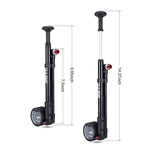 BETO High Pressure Shock Pump - (400 PSI Max) MTB Bike Shock Pump for Fork & Rear Suspension with No-Loss Schrader Valve