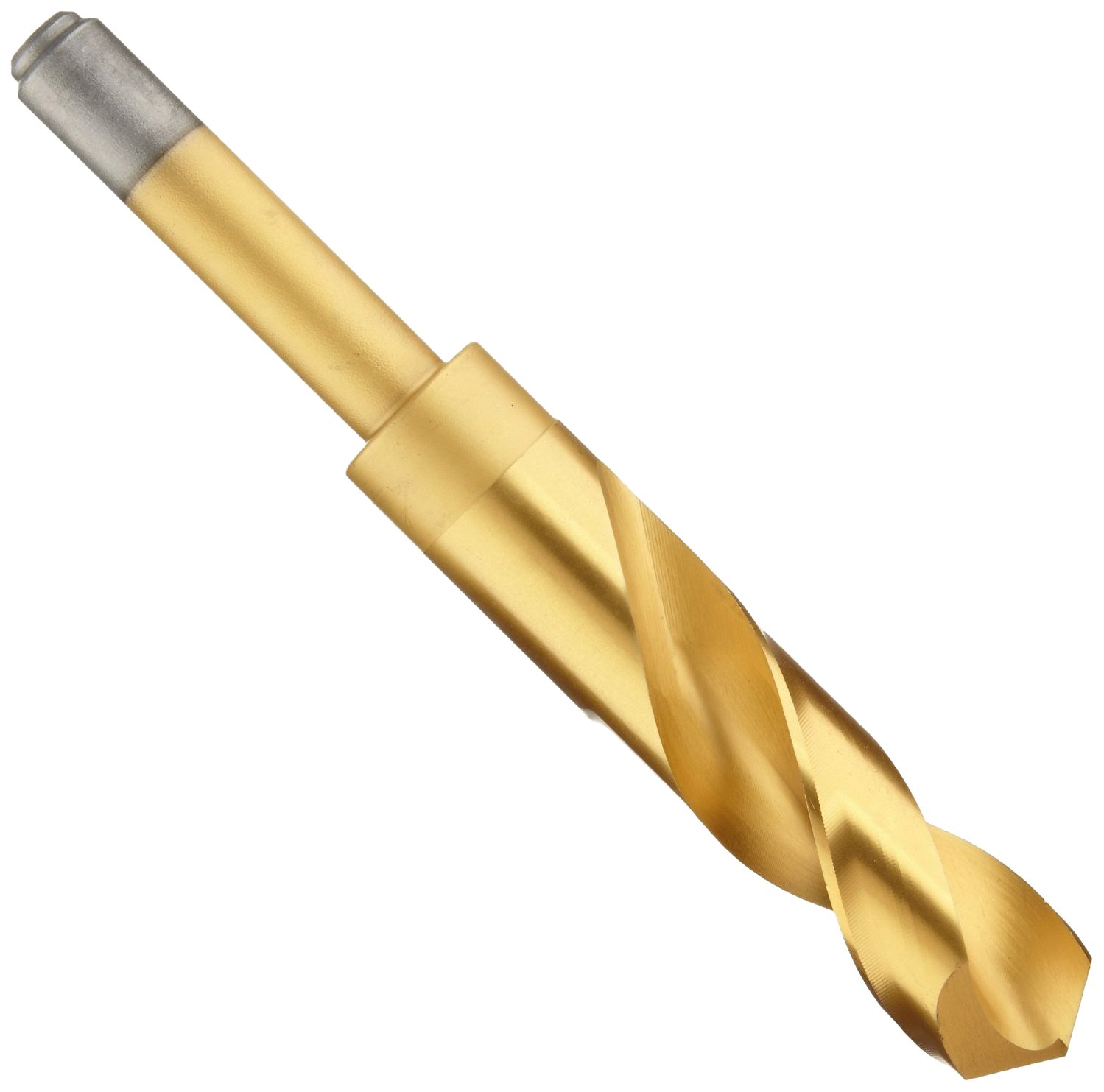 Chicago Latrobe 190C-TN Cobalt Steel Reduced-Shank Drill Bit, TiN Coated, Round Shank, 118 Degree Split Point, 1" Size