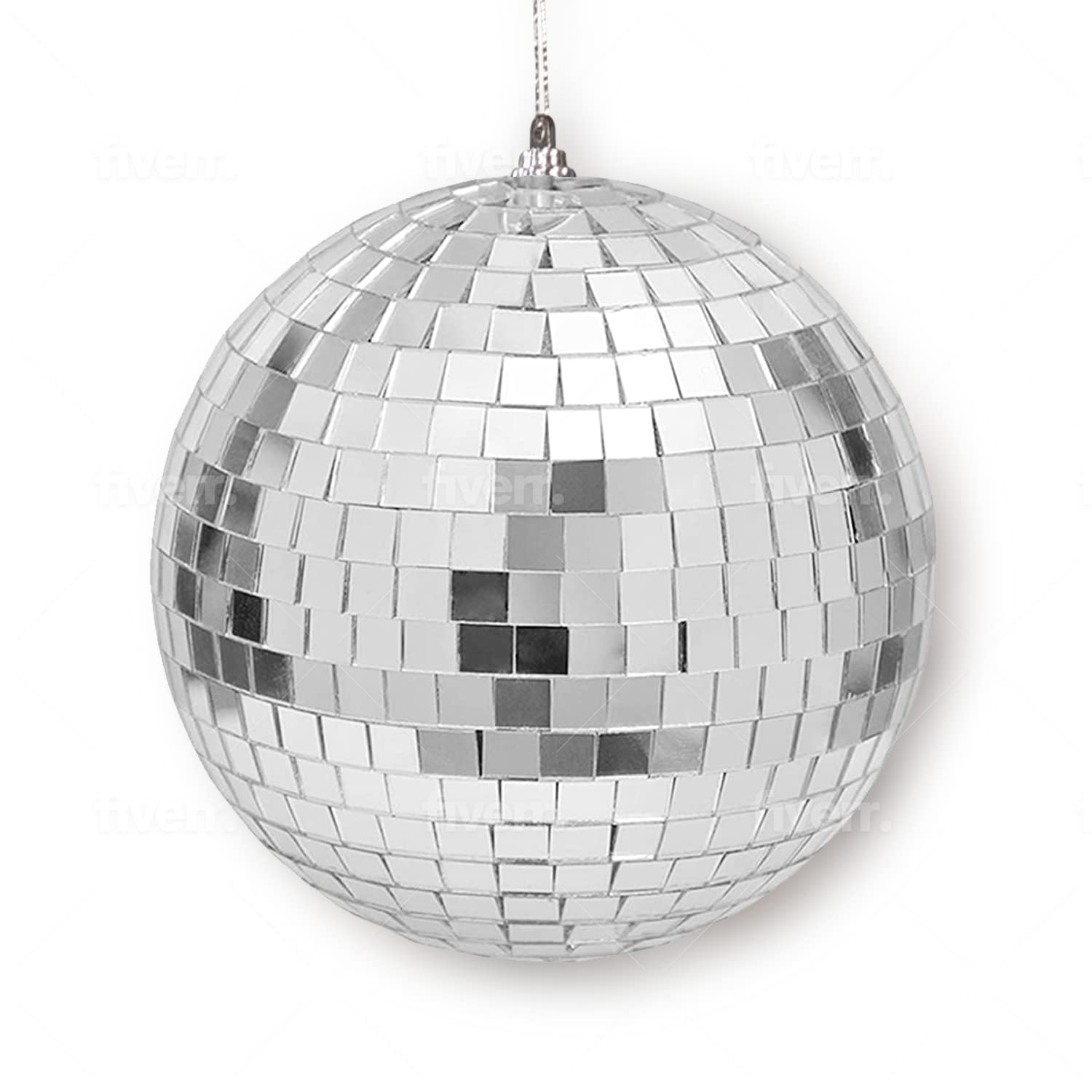 6 Inches Mirror Ball Silver Disco Ball Decor for Parties, Dance, DJ, Wedding, Birthday, Christmas, Home Decoration | Party Disco Mirror Ball with Hanging Rings