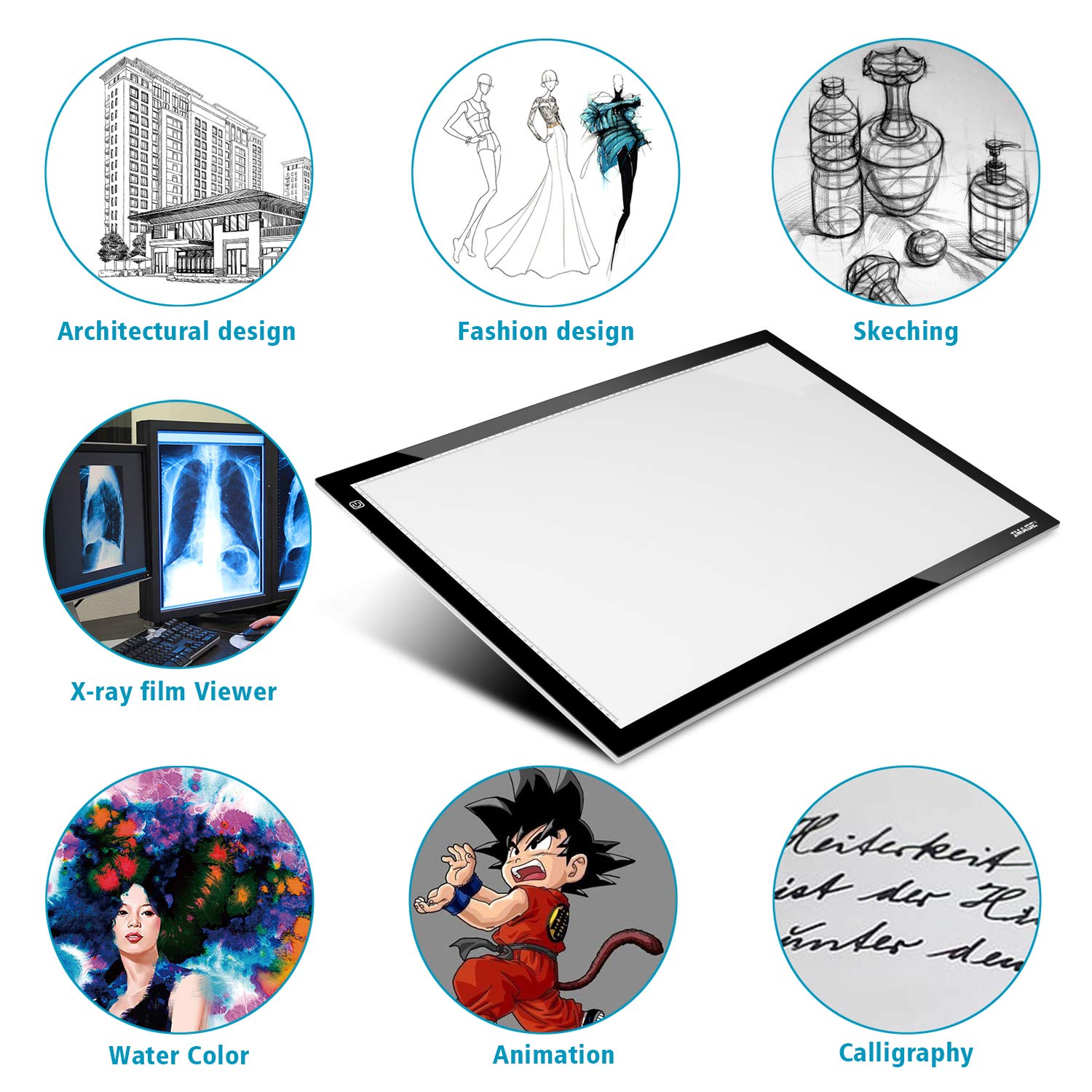 A2 Light Box, Large Size Tracing Light Pad, Ultra-Thin LED Light Board Stepless Brightness and Flicker-Free Design, Perfect for Drawing, 2D Animation, Calligraphy, Embossing, Sketching Tattoo