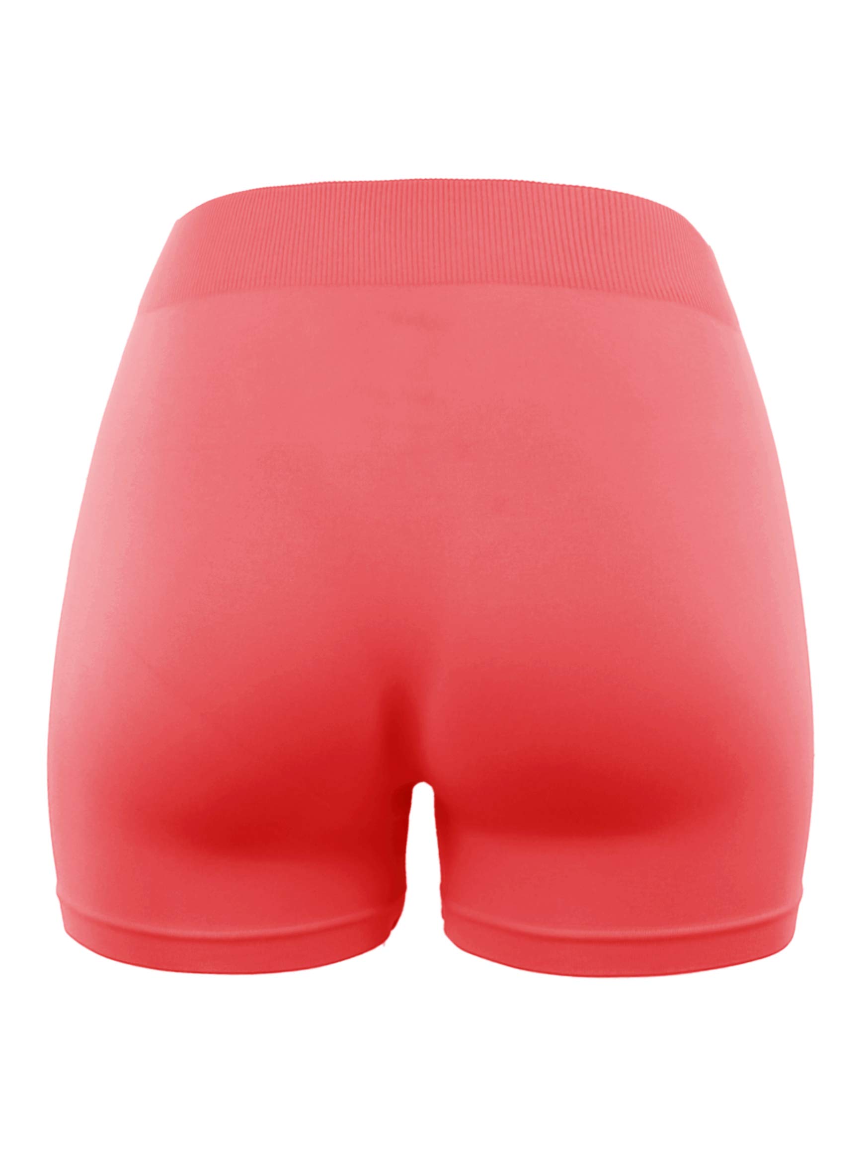 A2Y Short Length Fitness Workout Seamless Ribbed Biker Shorts Black ML