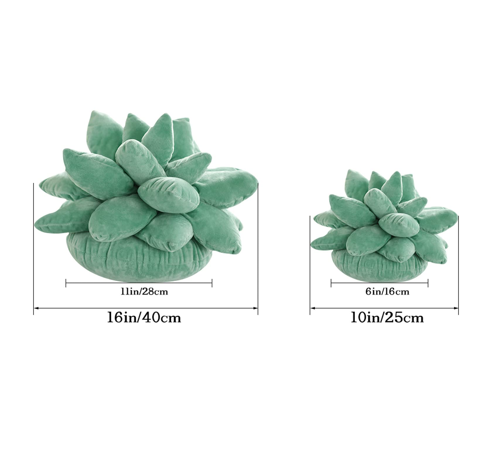 TADESES 3D Succulent Pillow,Cute Pillows,Leaf Pillow,Decorative Throw Pillow,Gifts for Succulent Lovers Or Kids (10 inches, Dark Green)