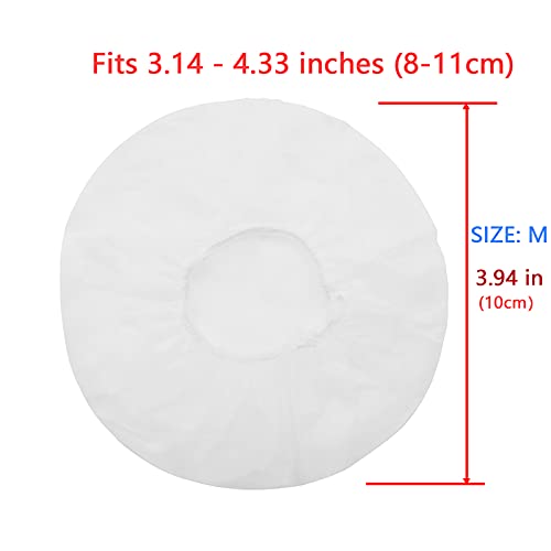 Geekria 100 Pairs Disposable Headphones Ear Cover for Over-Ear Headset Earcup for Bulk Pack, Stretchable Sanitary Ear Pads Cover, Hygienic Ear Cushion Protector Wholesale Multi-Pack (M/White)