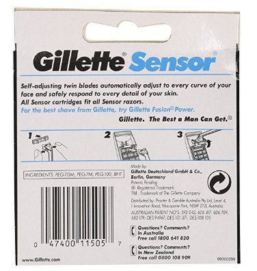 Gillette Mens Sensor Cartridges 10 Count (6 Pack)