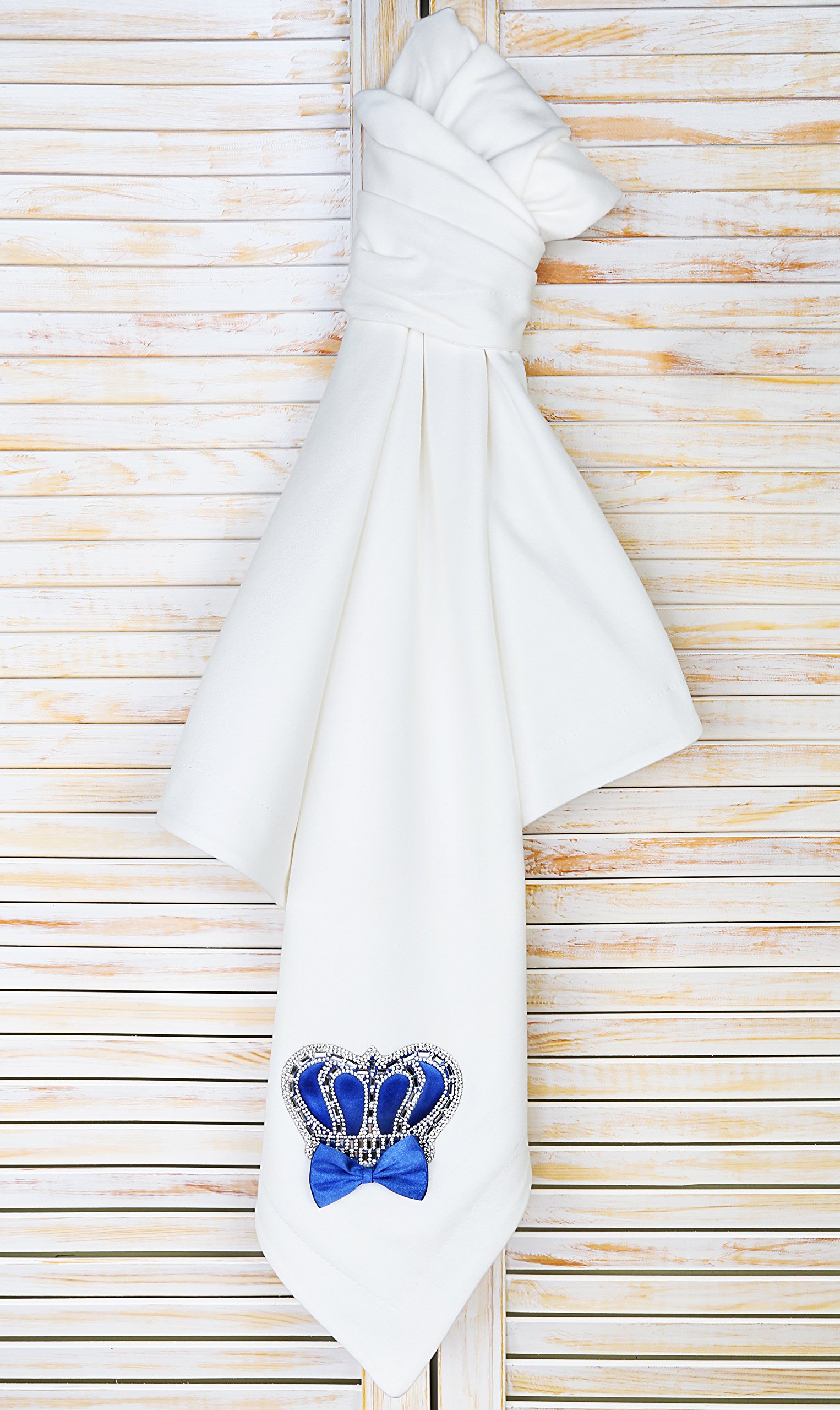 Lilax Baby Boy Newborn Crown Jewels Swaddle Receiving Blanket Royal Blue