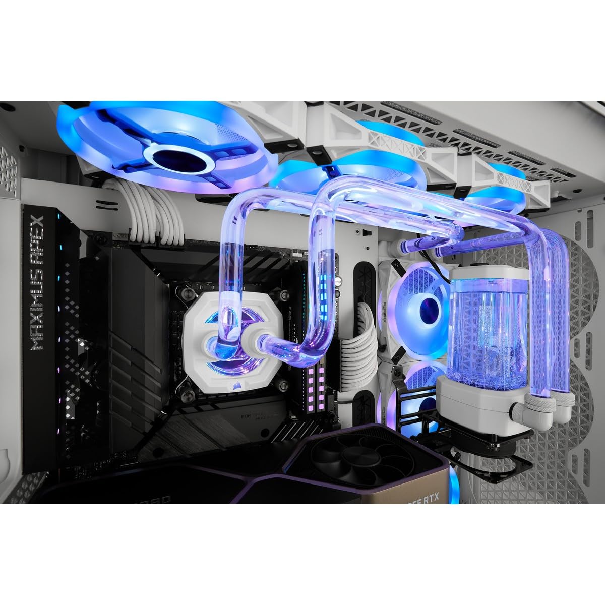 Corsair Hydro X Series iCUE XH305i RGB PRO Custom Cooling Kit (Hardline CPU Cooling Loop, CPU Water Block, D5 Pump/Reservoir Combo, Radiator, 3x RGB Fans, iCUE Software Control) White