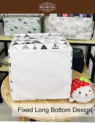 HUNRUNG Square Storage Bins Nursery Hamper Canvas Laundry Basket Foldable with Waterproof Nursery Boxes for Shelves/Gift Baskets/Toy Organizer/Children Room Decor(Square-Tent)