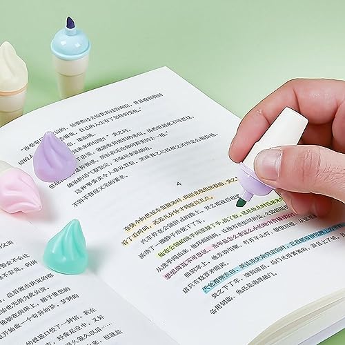 6PCS Cute Highlighter Pen,Mini Ice Cream Painting Marker Pen Drift Bottles Marker Pen Mini Paint Marker Pen(Drift bottles)