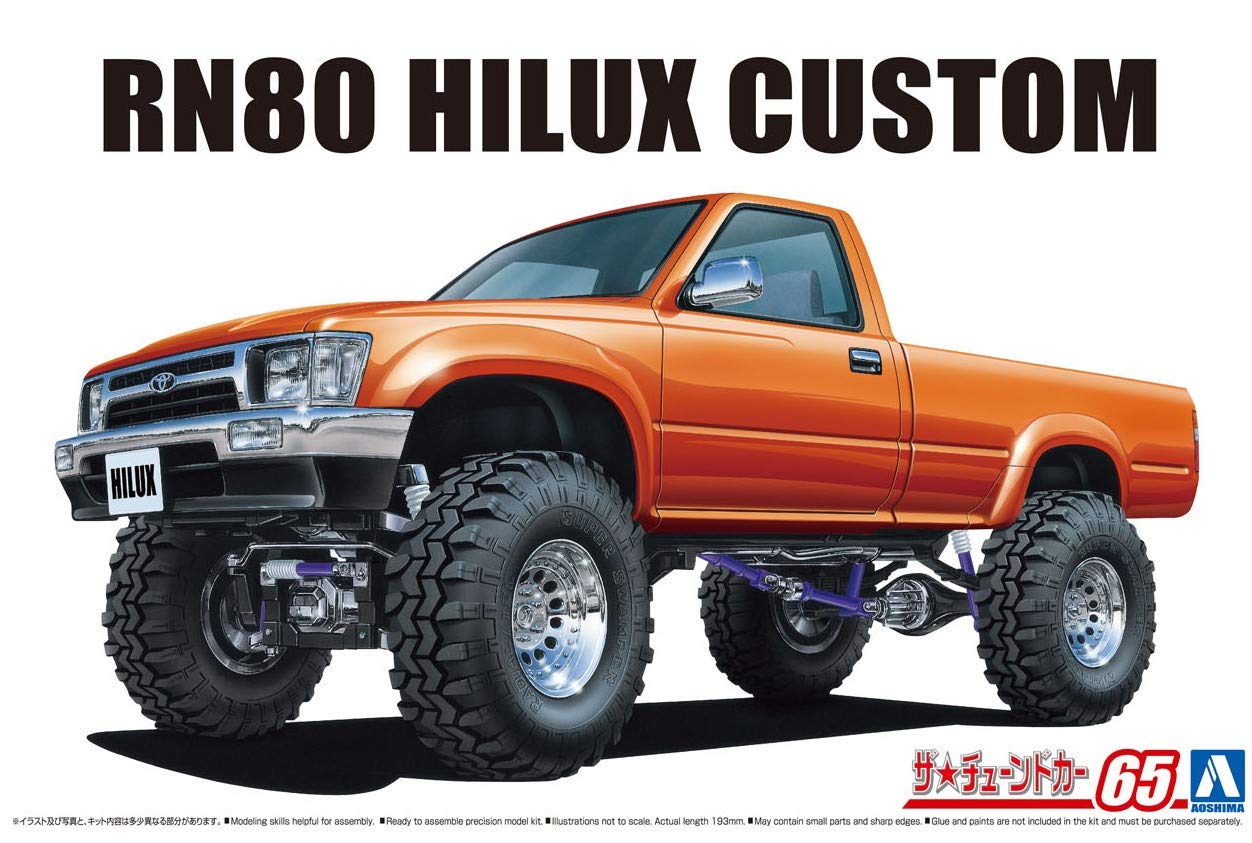 Aoshima Toyota RN80 Hilux Long Bed Liftup ’95 1:24 Scale Model Kit