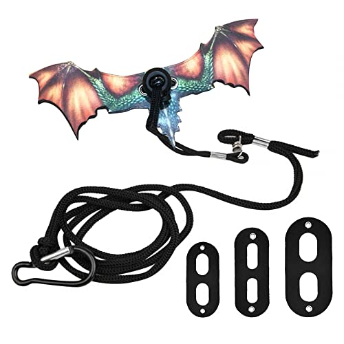Bearded Dragon Leash, Adjustable Portable Reptile Leash with Cool Wings for Gecko, Bearded Dragon, Chameleon, Iguana, Hamster, Guinea Pig (S+M+L)