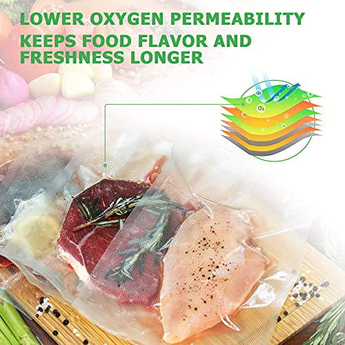KitchenBoss Vacuum Sealer Bags Rolls: 8"x50' and 11"x50' Total 2 Rolls Vacuum Seal Rolls for Food, Sous Vide Bag Roll for Food Storage and Meal Prep