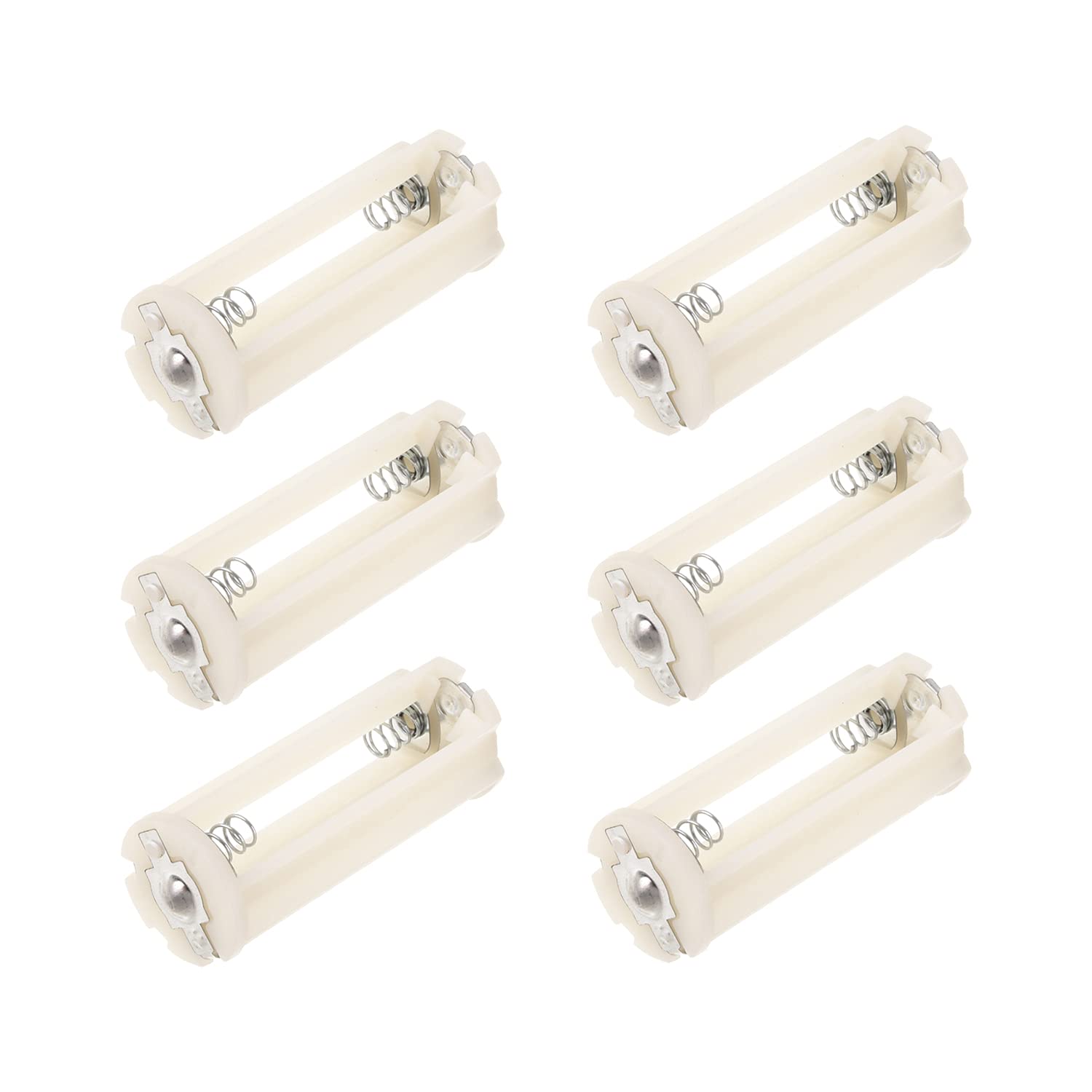 Bettomshin 6Pcs AAA Size Series Connection Battery Convertor Adapter Holder White