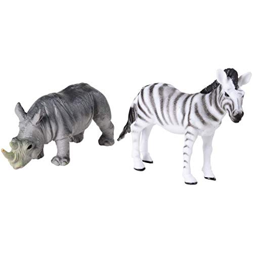 Constructive Playthings Set of 10 Vinyl Jungle Animals Accurately Scaled and Colored with a 4 1/2" T. Giraffe for Ages 3 Years and Up