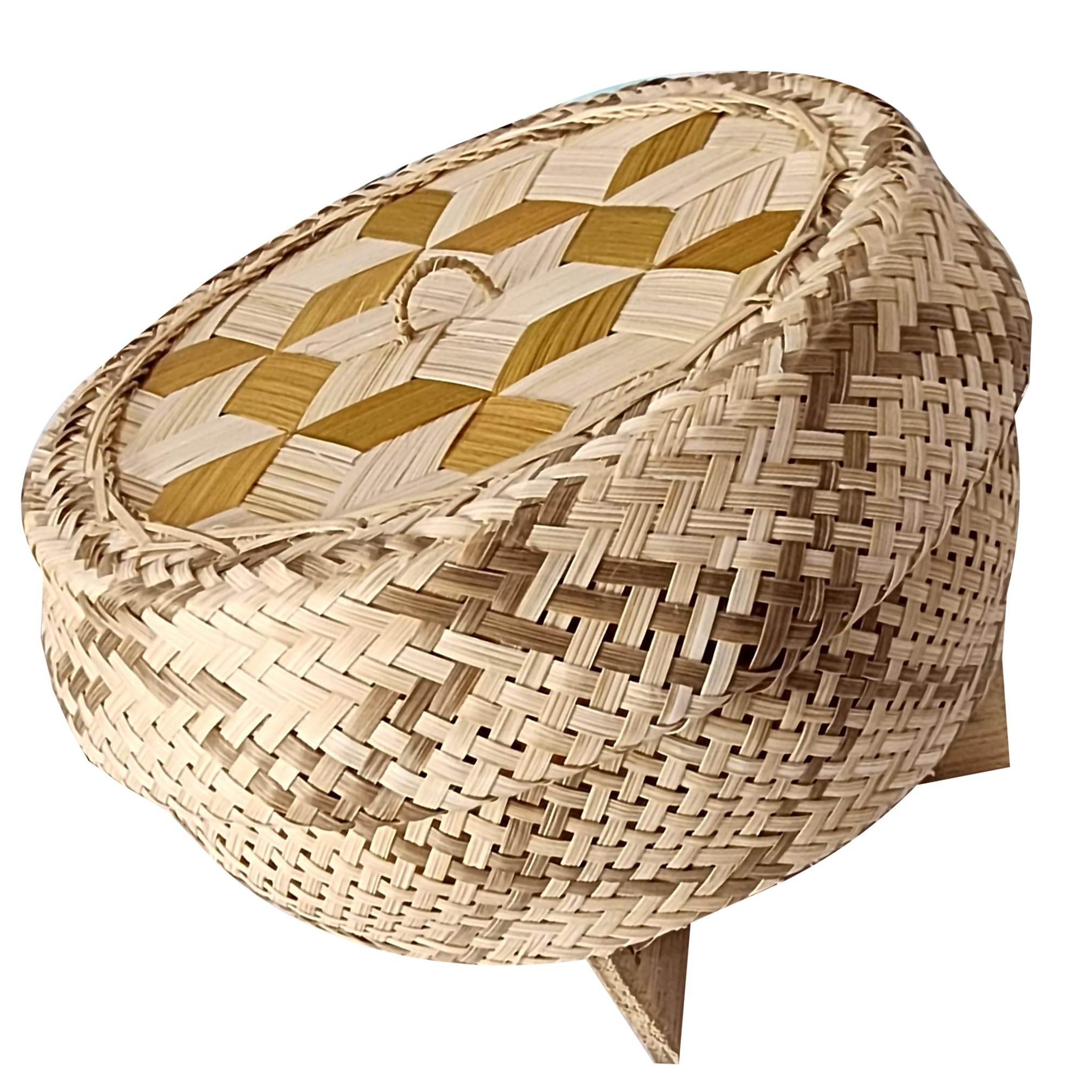 Heavens Tvcz Professional Basket Bamboo Wickerwork Thai Traditional Rice Sticky Steamer Eco-Friendly with Lid Sticky Rice Cooker Steamer Home Electric Cooker Safe