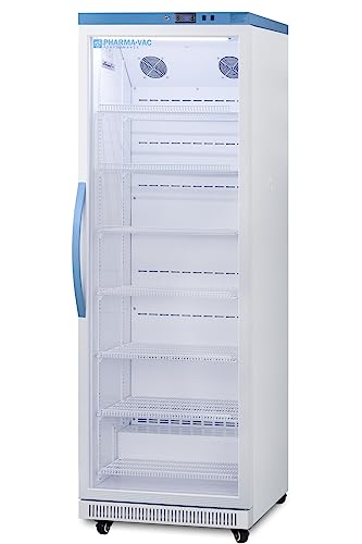 Summit Appliance ARG18PV Performance Series Pharma-Vac 18 Cu.Ft. Upright Glass Door All-refrigerator with Silver-ion Handle, Interior Light, Access Port and Hospital Grade Cord Green Dot Plug, White