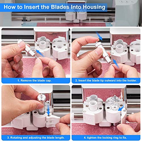 DERFILIN 60PCS Fine Point Blades for Cricut Explore Air 2/Air 3/Maker 3,Replacement Blades for Cricut Cutting Machines