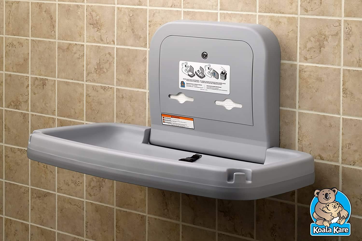 Koala Kare KB200-01 Horizontal Wall Mounted Baby Changing Station, Grey