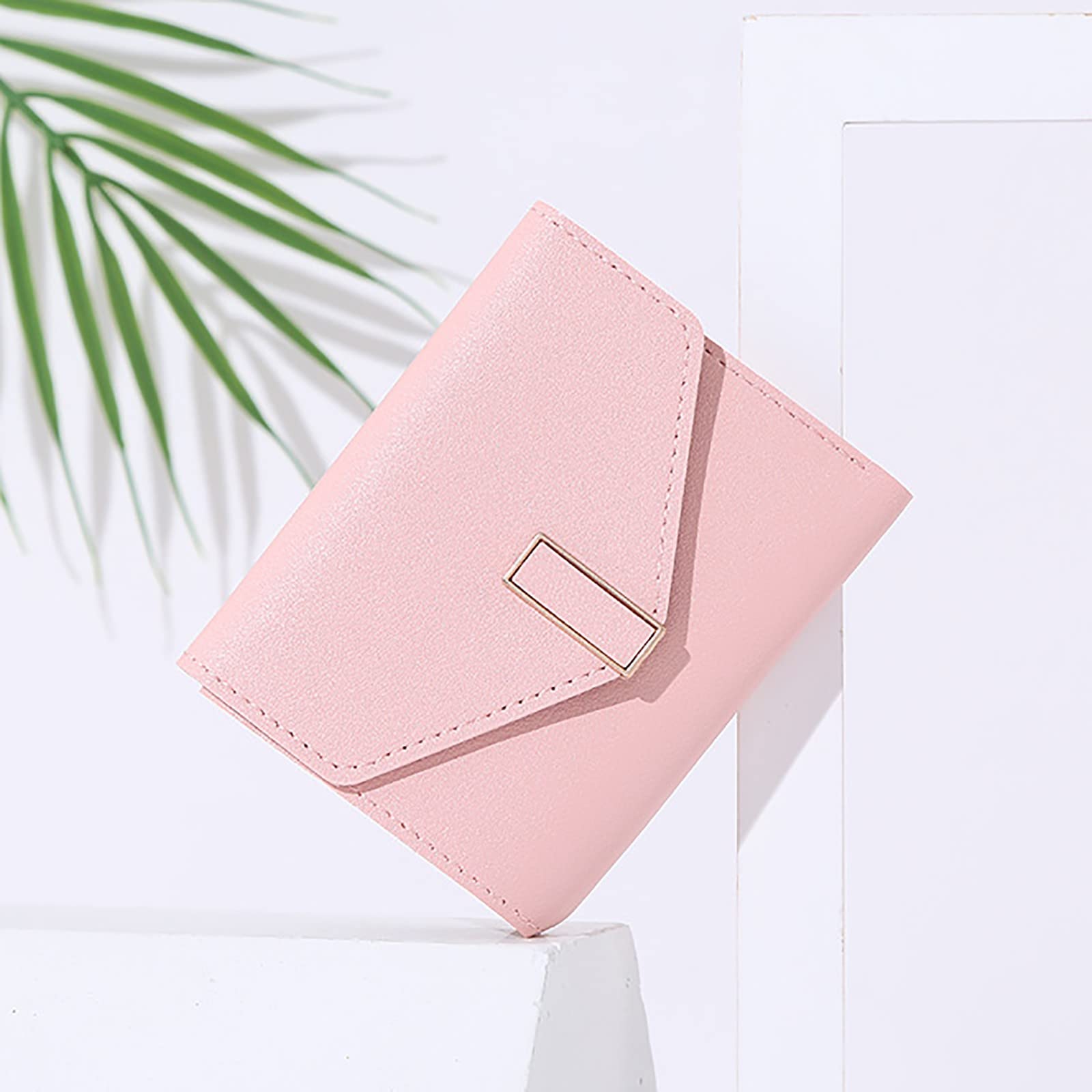 Aligament Women's Small Compact Bifold Pocket Wallet Made of Finest Leather Mini Purse With ID Window (Pink, One Size)