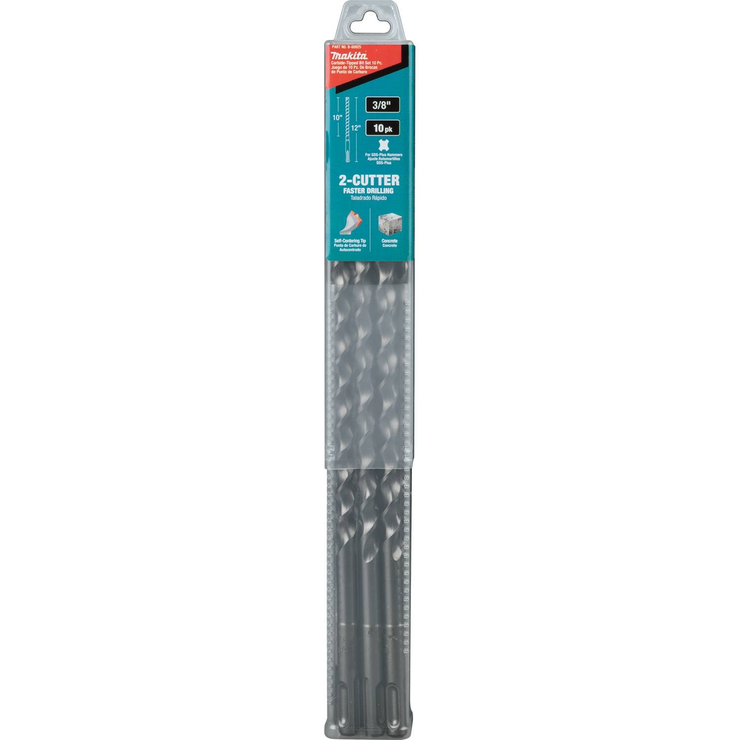 Makita B-60925 3/8" x 12" SDS-Plus Bit, 2-Cutter, 10/Pk