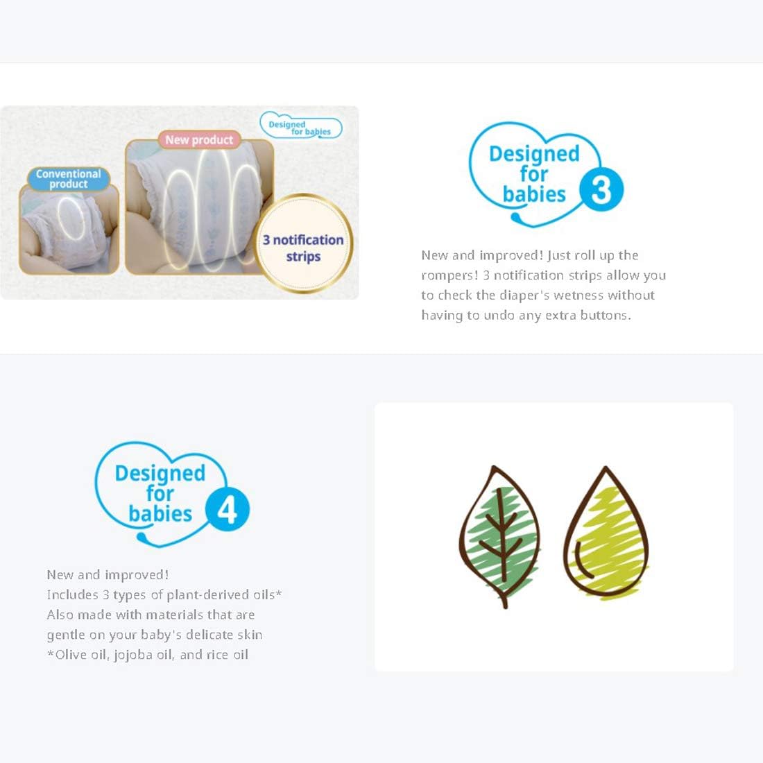 Moony Baby Diapers Medium (13-24 lb) 46 Count, Notification Strips, Parallel Import Product, Made in Japan
