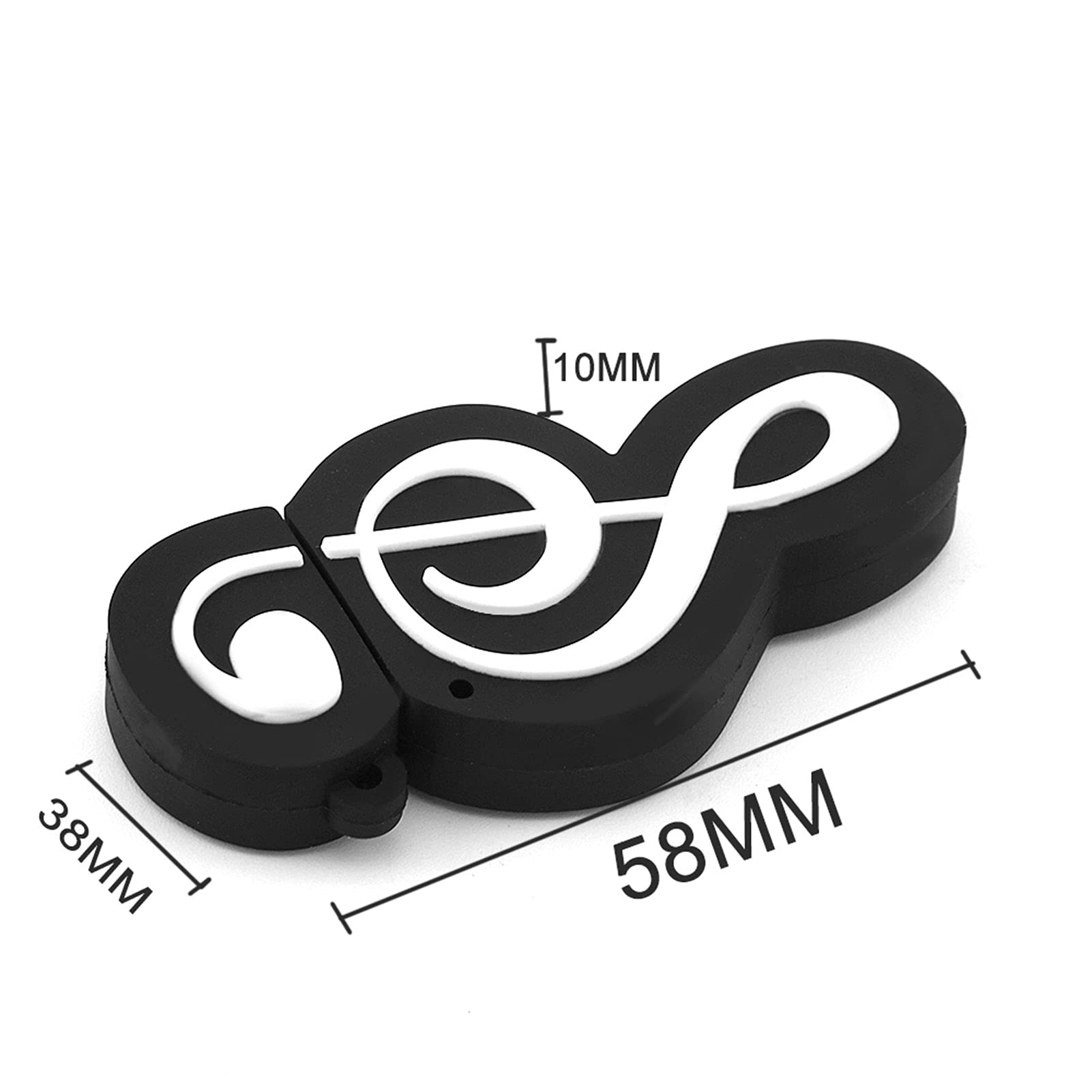 CHUYI Novelty and Cute Music Note Shape Design 64GB USB 2.0 Flash Drive Pen Drive Memory Stick Storage Cool Thumb Drive U Disk Gift (Black-1 Pack)