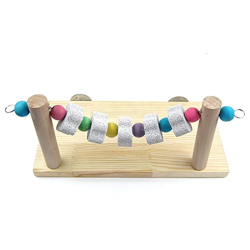 Hypeety Wooden Bird Perch Platform Pet Natural Chewing Toys Health Cage Accessories for Mouse, Chinchilla, Rat, Gerbil, Guinea-Pigs, Dwarf Hamster