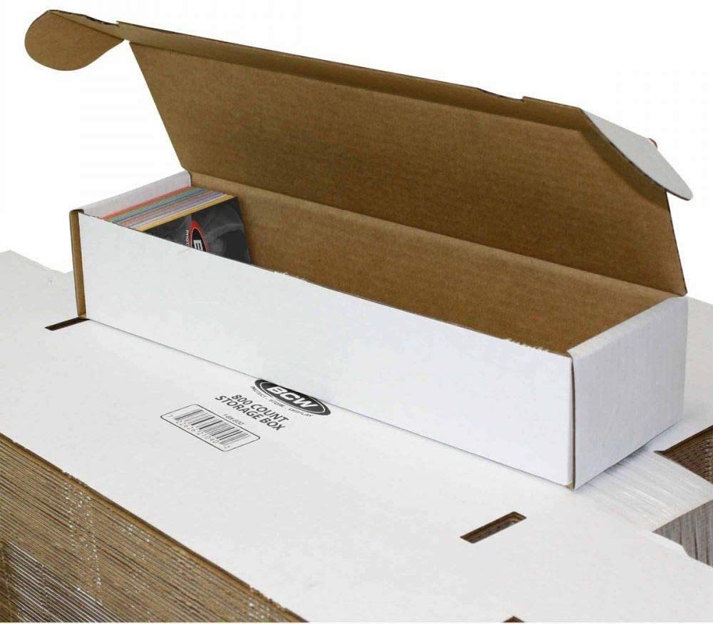 Baseball Card Storage Box, 10 Count - Store up to 8000 Trading Cards, with 40 Dividers