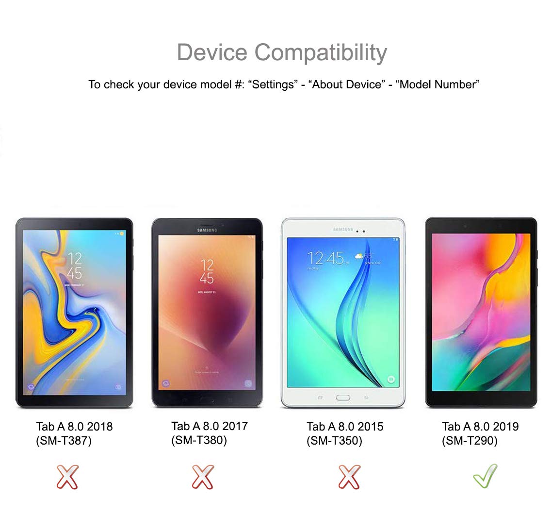 Supershieldz (2 Pack) Designed for Samsung Galaxy Tab A 8.0 (2019) (SM-T290 Model only) Tempered Glass Screen Protector, Anti Scratch, Bubble Free