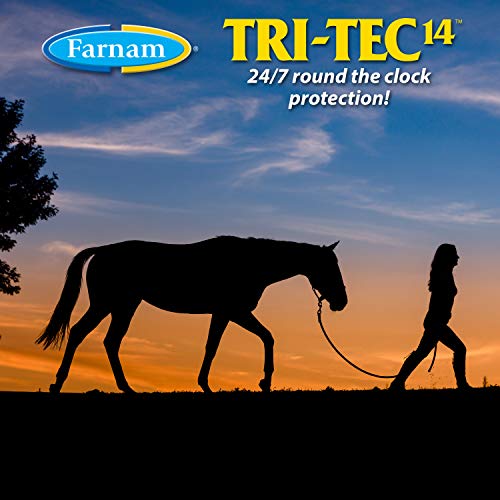 Farnam Tri-Tec 14 Horse Fly Spray, Kills, Repels, Protects, 128 Ounces, Easy Pour Gallon Refill