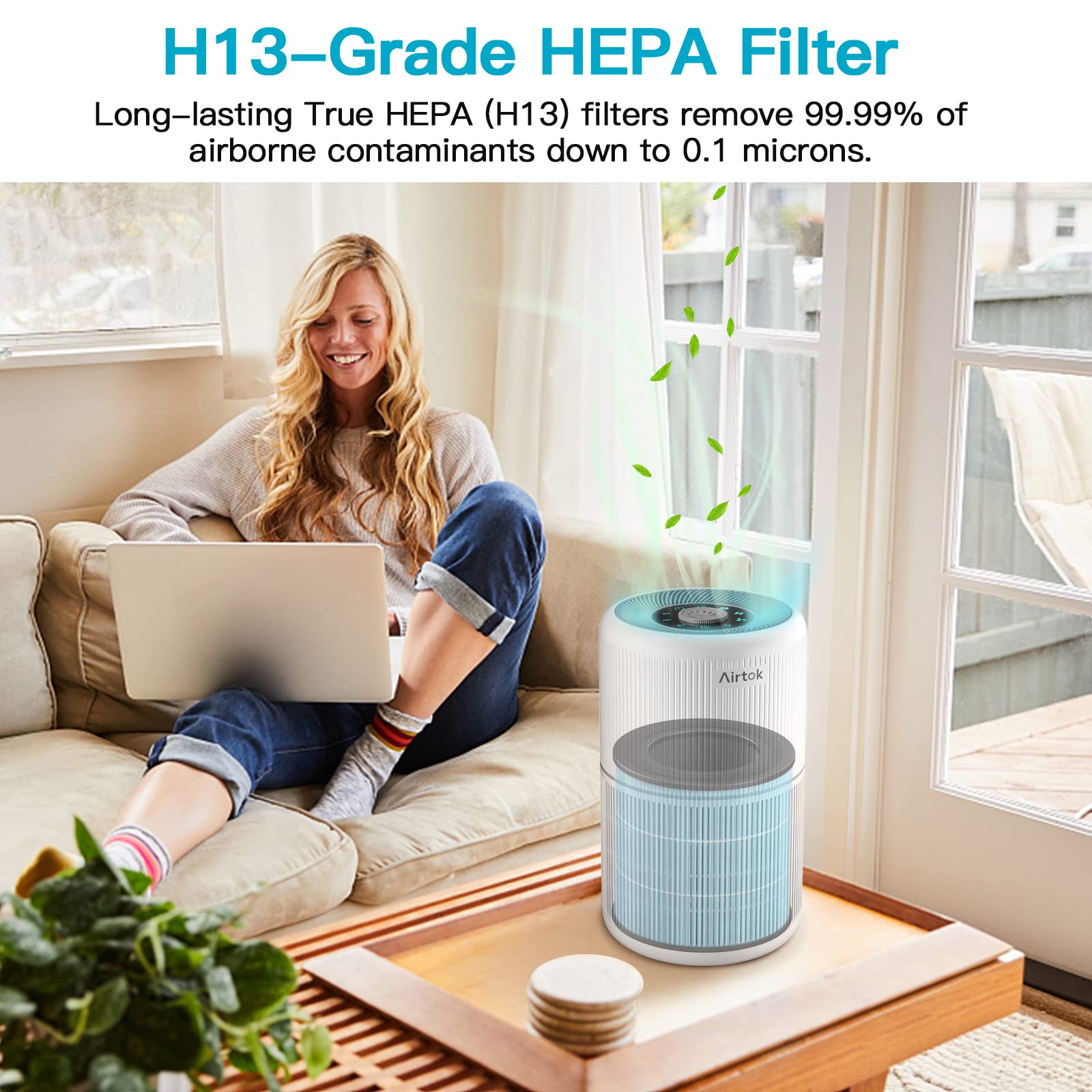 AIRTOK Air Purifier AP0601 Replacement Filters, 4-IN-1 High-efficiency HEPA Filter. (2 Pack)