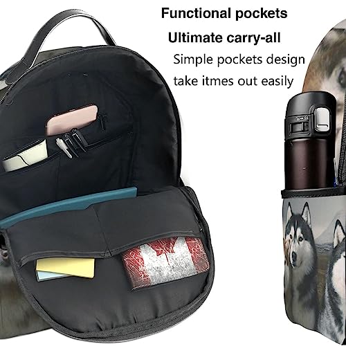 BAFAFA Husky dogs Printed Travel Backpack Business Work Bag Computer Bag Outdoor Sports Rucksack