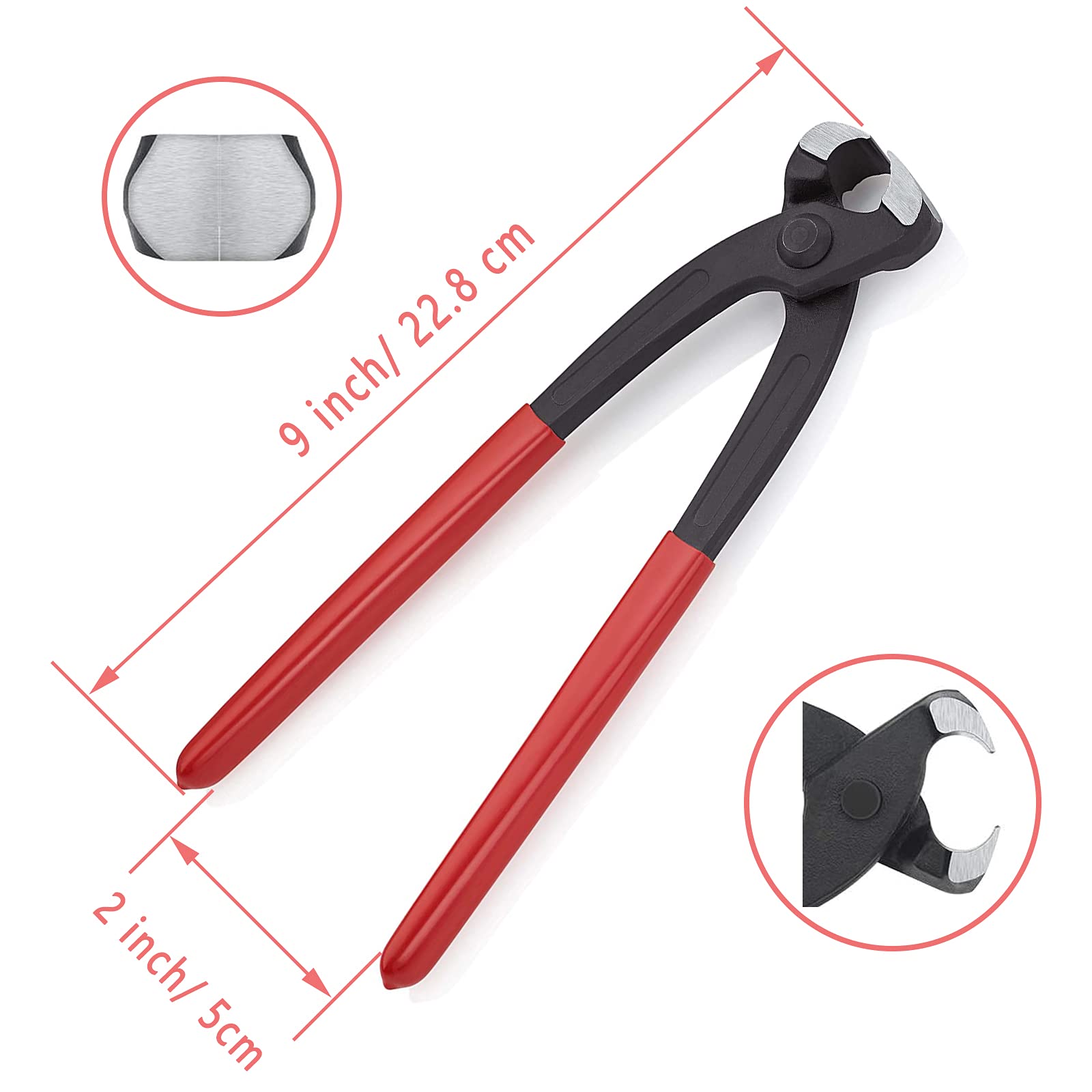 Alfykym 9 inch Ear Clamp Pincer Ear Clamps Pliers Single Ear Hose Pincers Crimping Nail Puller Tool