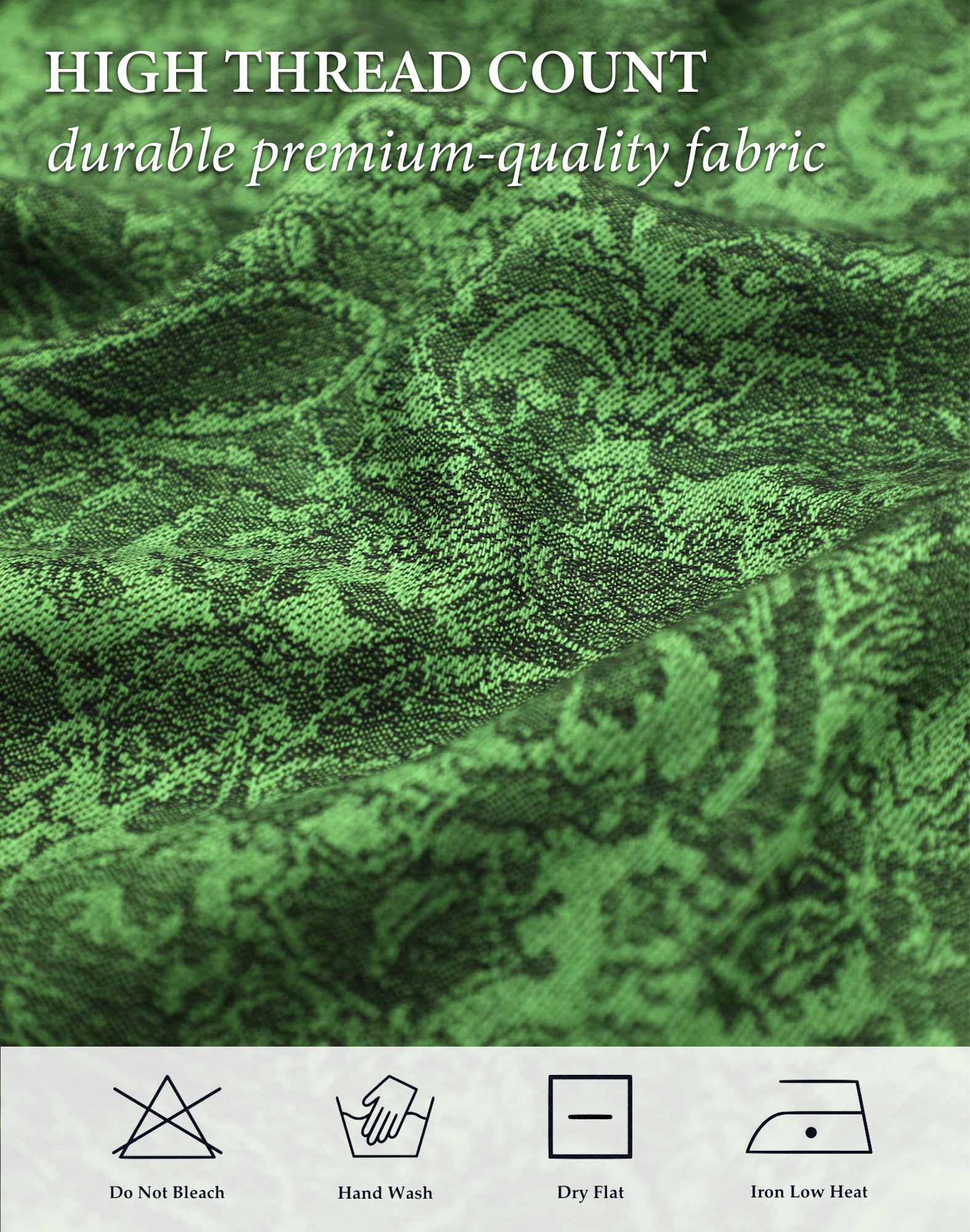 Achillea Women's Two Tone Vintage Jacquard Paisley Pashmina Shawl Wrap Scarf (Kelly Green)