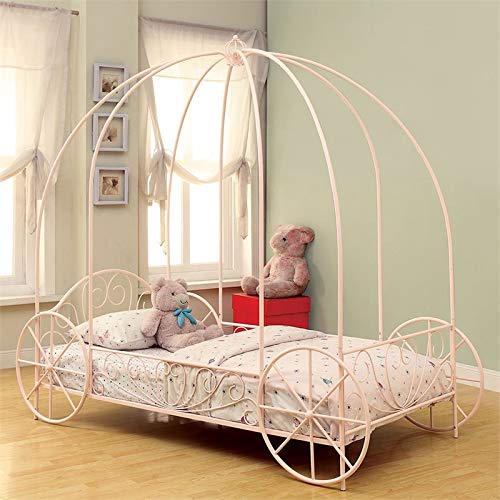 Coaster Twin Canopy Bed Powder Pink 400155T