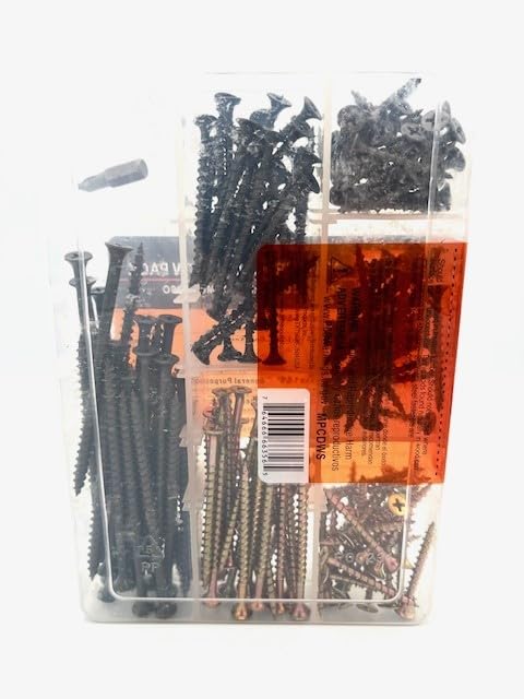 Grip Rite Prime Guard MPCDWS All Purpose Assorted Screw Pack with Free Number-2 Phillips Bit, 180-Piece