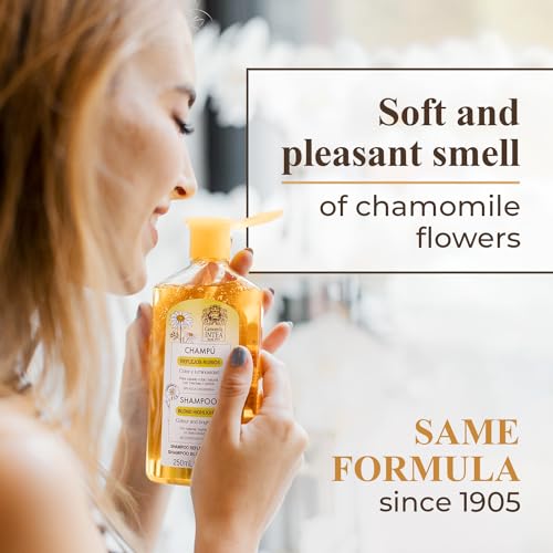 Intea Chamomile Shampoo - Premium Blonde Brightening Shampoo - Non-Ammonia, Easy Application for Natural or Dyed Hair - 8.5oz