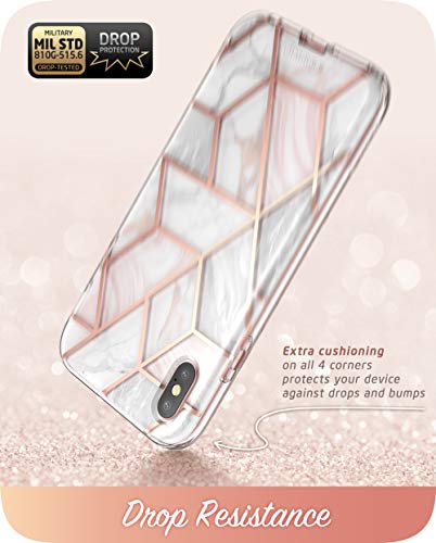 i-Blason Cosmo Full-Body Case for iPhone Xs/ iPhone X Case 2018 Release, Marble, 5.8"