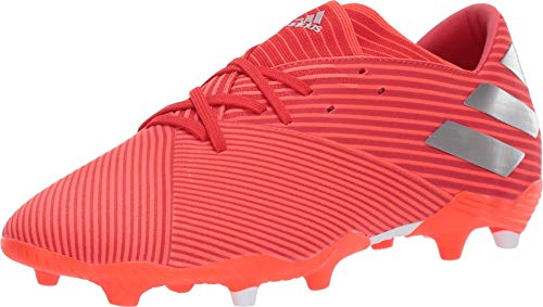 adidas Men's Nemeziz 19.2 Firm Ground Soccer Shoe, Active Red/Silver Metallic/Solar Red, 10 M US