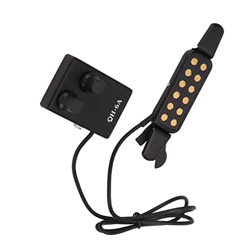 Acoustic Guitar Pickup, Long Life Time Volume Adjustable Easy Installation Wooden Guitar Pickup with Connecting Cable for Musical Instrument