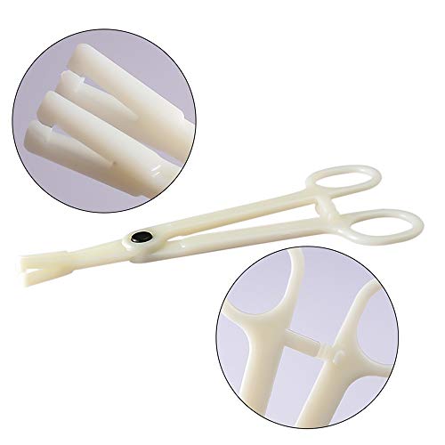 Romlon Piercing Clamps 20Pcs Disposable Plastic Piercing Clamps Including 10Pcs Slotted Piercing Round Forceps and 10Pcs Slotted Piercing Triangle Forceps Ear Nose Piercing Tools Clamps
