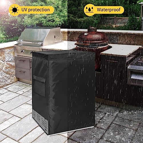 AKEfit Chest Freezer Cover Deep Freezer Covers For Outside 5.0 Cubic Feet Freezer Waterproof Top 3 Sides Zipper Can Be Opened (27 "L x 22 "W x 33 "H)Black