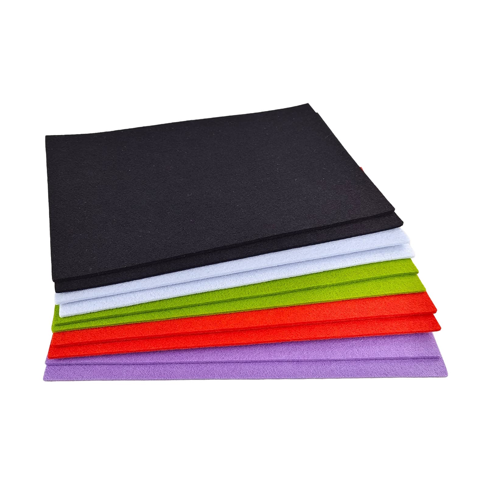 Jtnohx Felt, 3mm Thick Felt Sheets, 8"x12" Felt Fabric for Crafts, 10 Pcs Hard Stiff Felt for Sewing Holiday & DIY(Halloween Colors Series)