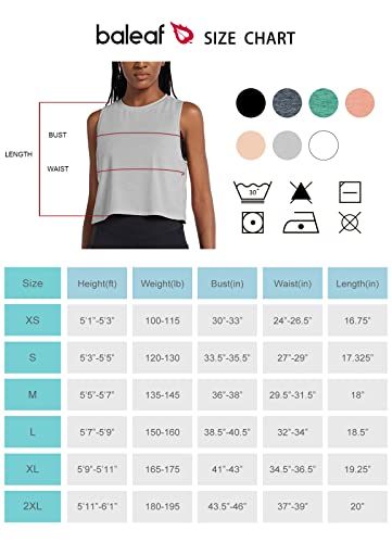 BALEAF Women's Tops Workout Tank Top Crop Tops Cropped Athletic Gym Muscle Shirts Yoga Trendy Heather Gray XL