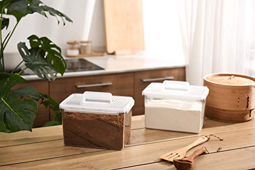 Komax Hikips Flour and Sugar Storage Containers | [Set-of-2] Large Rice, Sugar and Flour Canisters 22-Cups (179-oz) | Airtight Food Storage Containers | Microwave & Dishwasher Safe | BPA-Free Tritan…