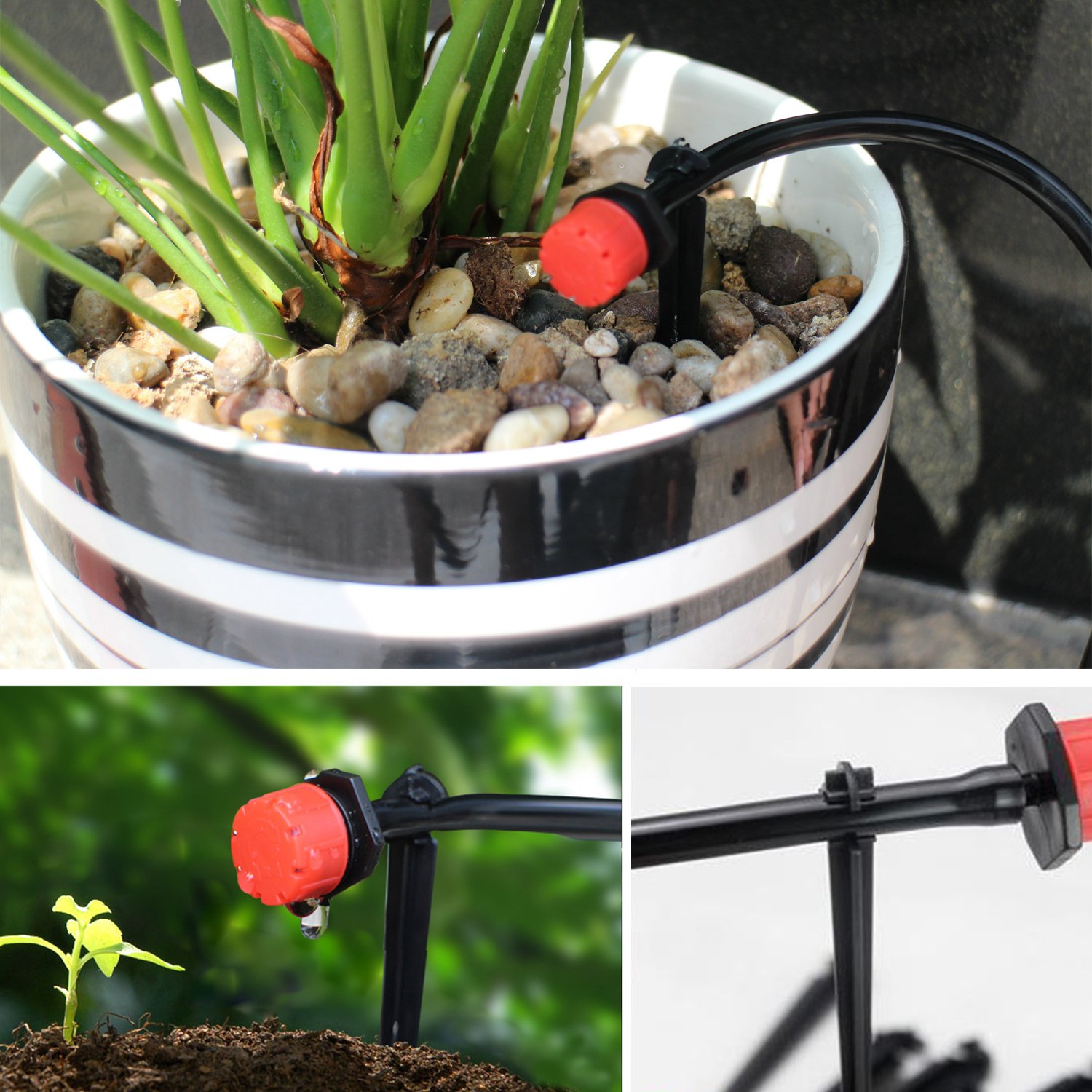 UCLEVER 100pcs Irrigation Drip Support Stakes for 1/4-Inch Tubing Hose Flower Beds, Vegetable Gardens, Herbs Gardens