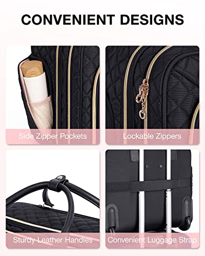 BAGSMART Rolling Laptop Bag Women, Rolling Briefcase for Women, 17.3 Inch with Wheels Computer Bag Rolling Laptop Case for Work Travel Business