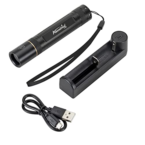 ALONEFIRE SV003 10W 365nm UV Flashlight Portable Rechargeable Blacklight for Pet Urine Detector, Resin Curing, Scorpion, Fishing, Minerals with Aluminum Case, Battery Charger