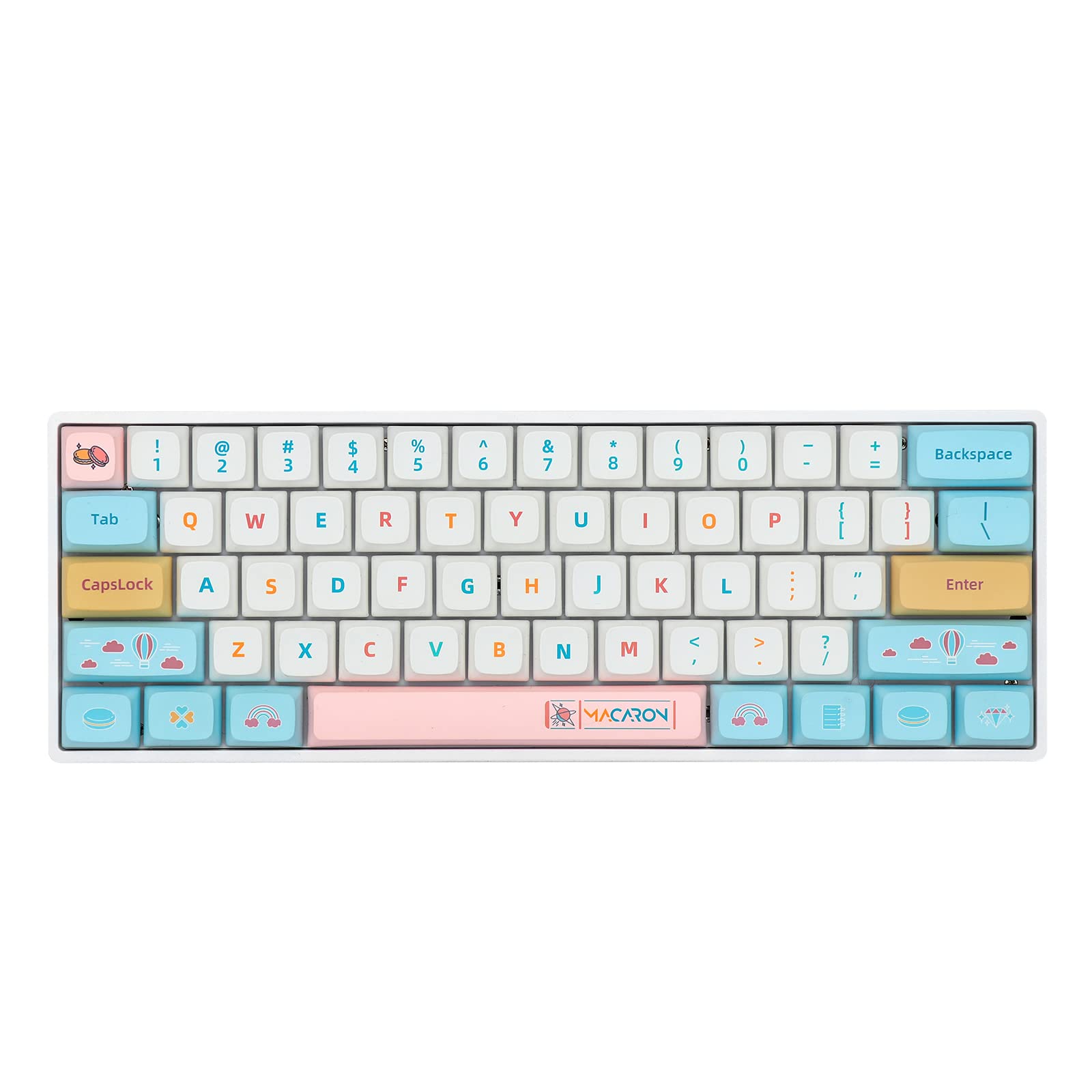 EPOMAKER SK61 61 Keys Hot Swappable Mechanical Keyboard with RGB Backlit, NKRO, IP6X Waterproof, Type-C Cable for Win/Mac/Gaming (Gateron Optical Brown, Macaron)