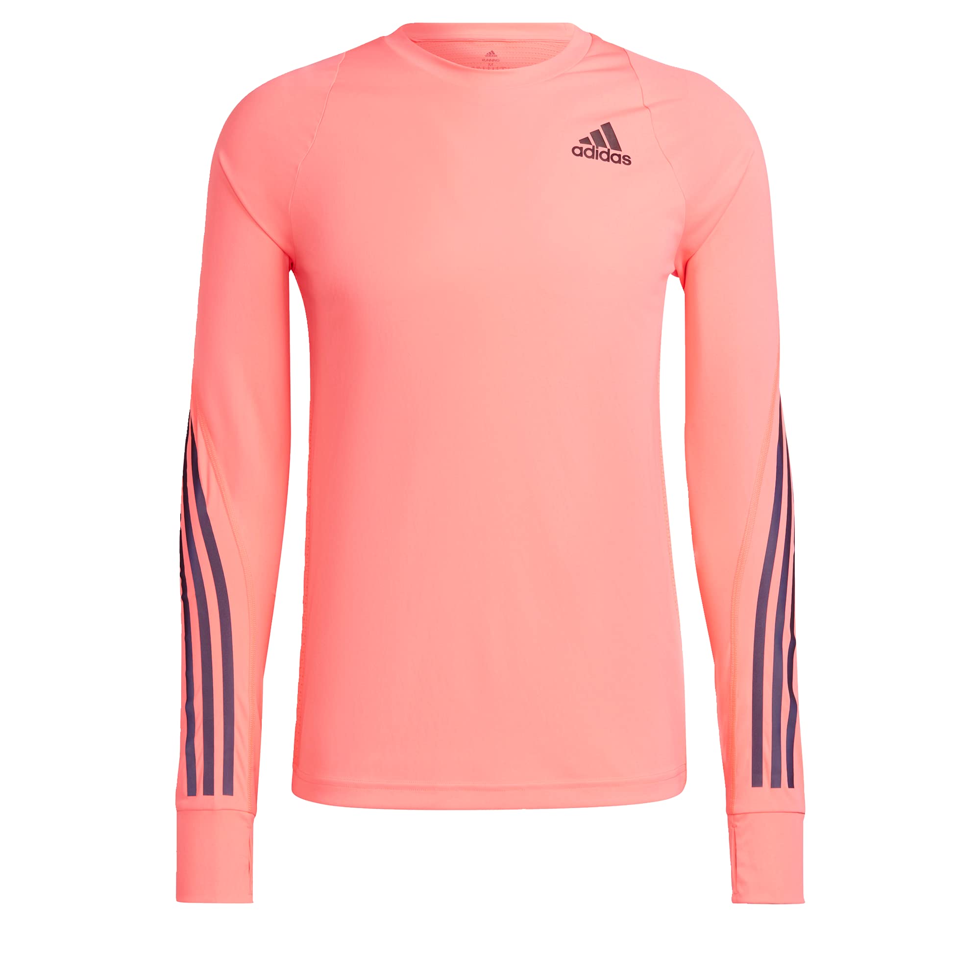 adidas Men's Run Icon Full Reflective 3-Stripes Long Sleeve, Black, X-Large
