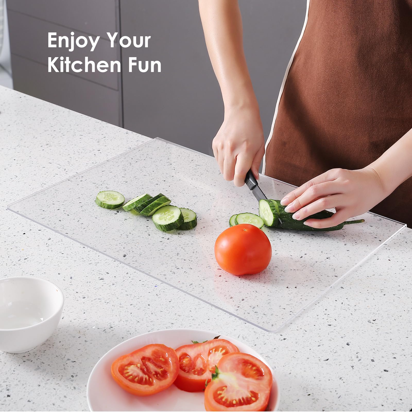 Acrylic Cutting Boards for Kitchen Counter,24x18 In Clear Cutting Board with Lip,Acrylic Cutting Boards with Non Slip for Kitchen Countertop Protection